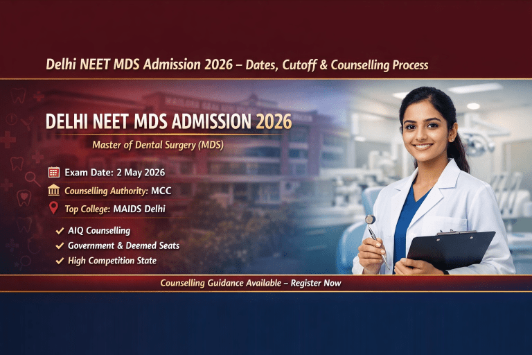 Delhi NEET MDS Admission 2026 – Dates, Counselling, Cutoff